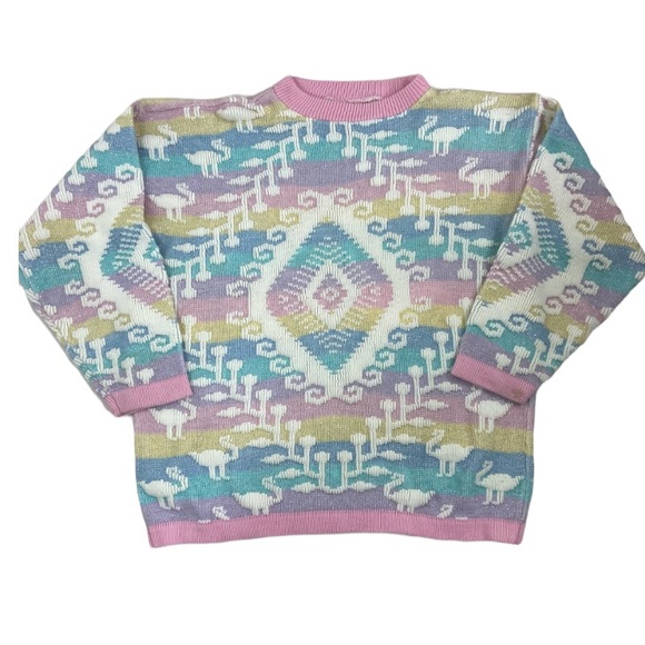 Sweaters | Cottagecore Grandma Core Awesome Vintage Shimmer Llama ...